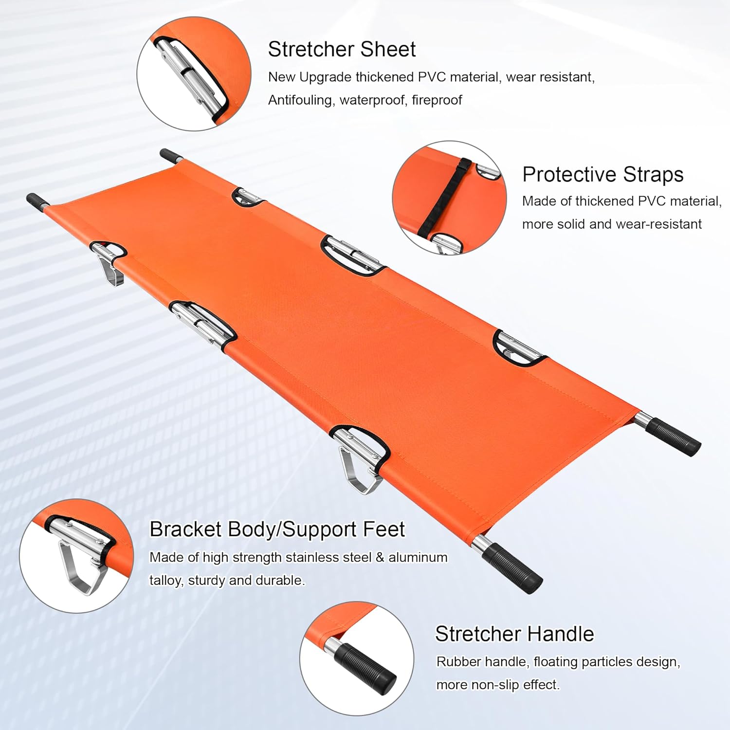 Buy Lightweight Aluminum Alloy Folding Rescue Stretcher with Carry Bag ...