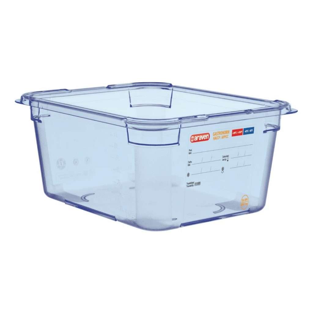 Araven ABS Food Storage Container Blue GN 1/2 150mm - Catering Centre ...