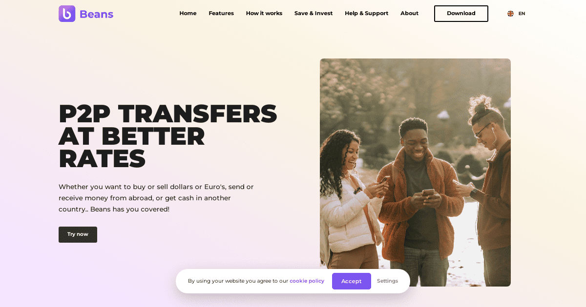 Introducing Beans App, a Free P2P Crypto Transfer App — Monierate