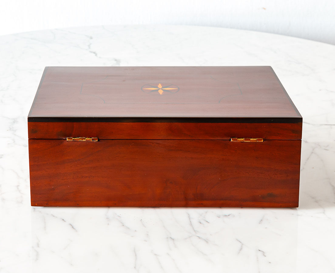 Antique Ebony inlaid Mahogany Box - The Past Perfect Collection