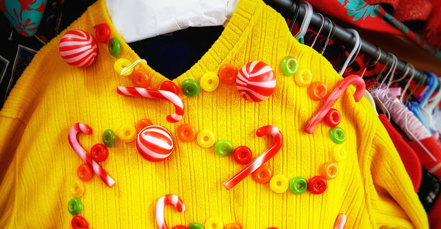 Create your own ugly x-mas sweater with fun and glitter in… | COSH!