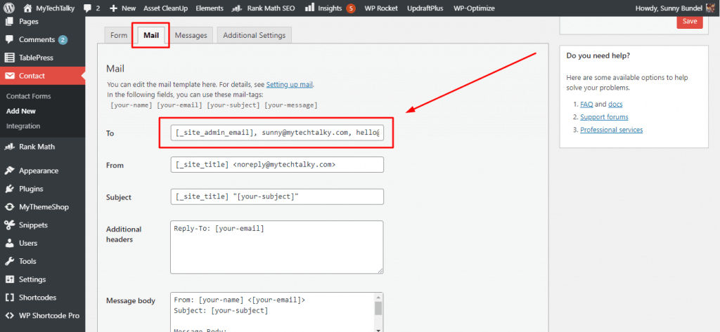 How to Send Emails to Multiple Email Address in Contact Form 7 ...