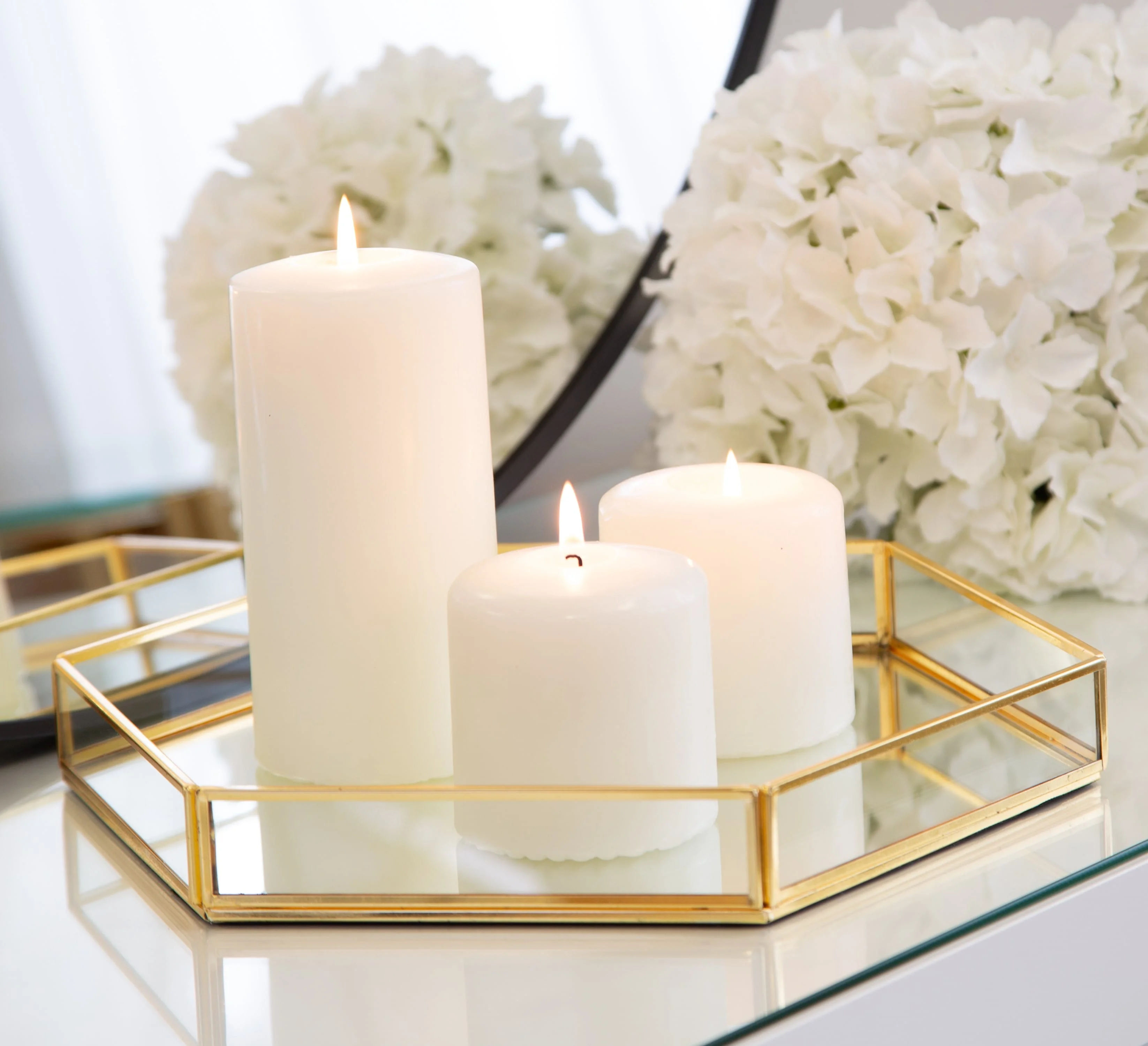 Large Hexagonal Mirror Tray - My True Home