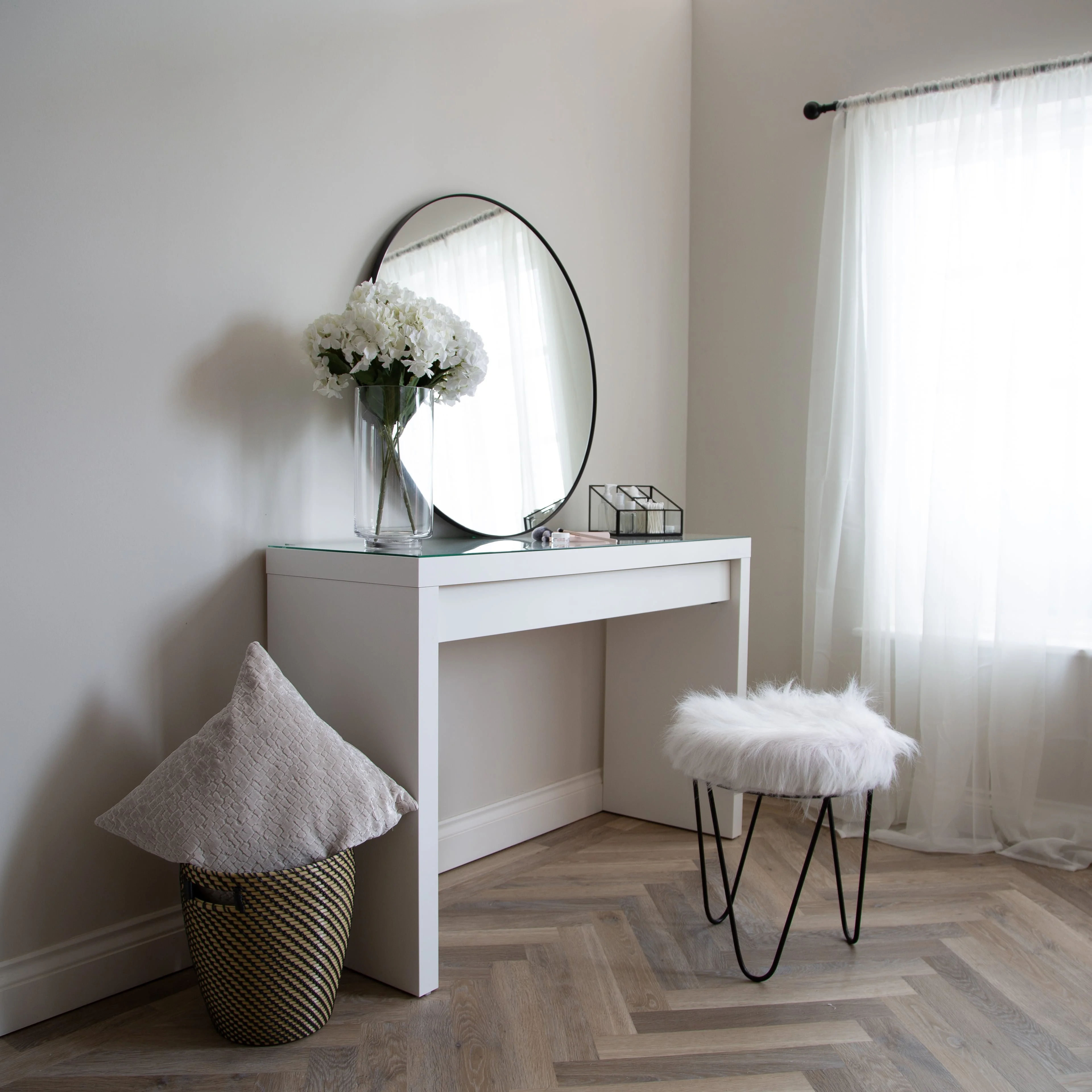 White Stool For Dressing Table - My True Home