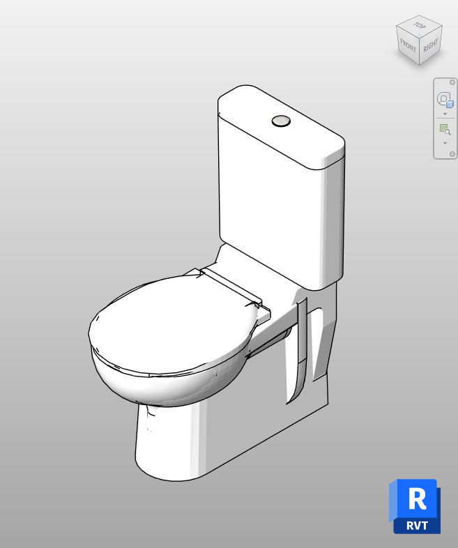 White Ceramic Dual-Flush Toilet Revit | Boracity