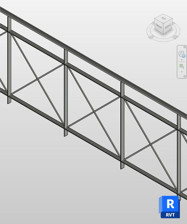 Industrial Crosswire Steel Railing Revit | Boracity