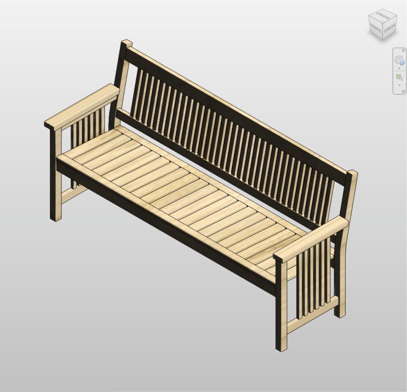 Teak Slatted Bench - Free Revit Family | Boracity