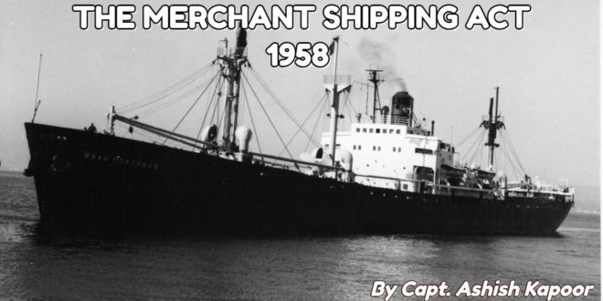 The provisions of MERCHANT SHIPPING ACT 1958 regarding Certificate of ...