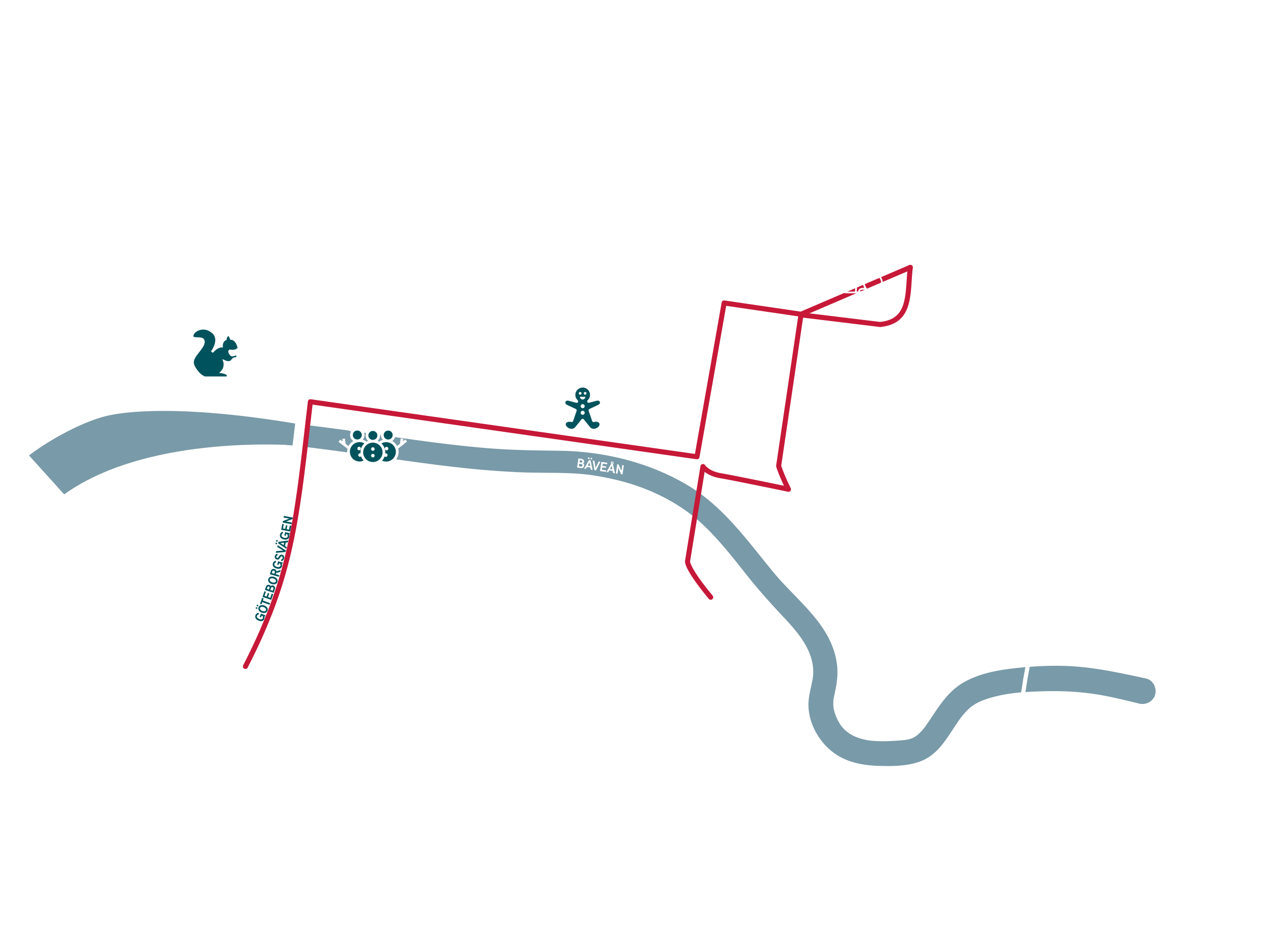 Karta över julljuspromenaden 2026 - Uddevalla Energi