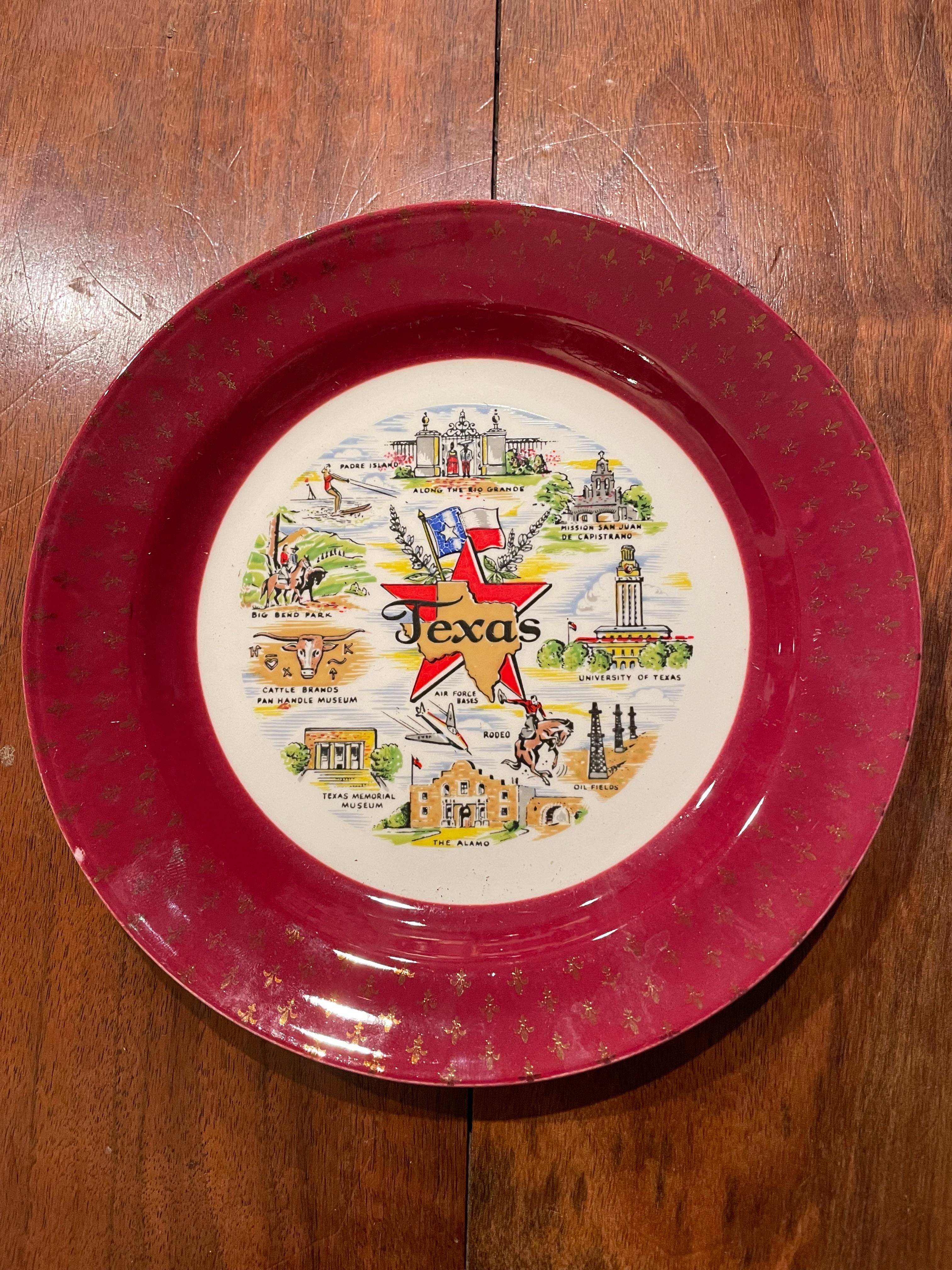 Vintage Texas Souvenir Plate | SatStash