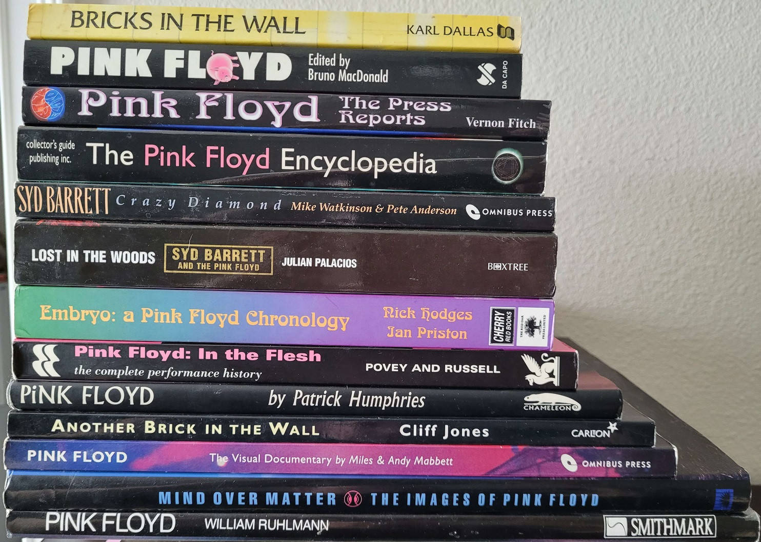 Stack of Pink Floyd Themed Books and Biographies | SatStash