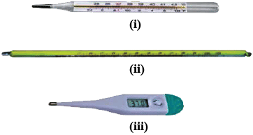 Boojho has three thermometers as shown in above Figure. He wants to ...