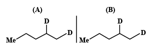 (A) [(ii) CH3COOH](i) BD3/ THFPentene [(ii)CH3COOD](i) BD3/THF(B) (A ...
