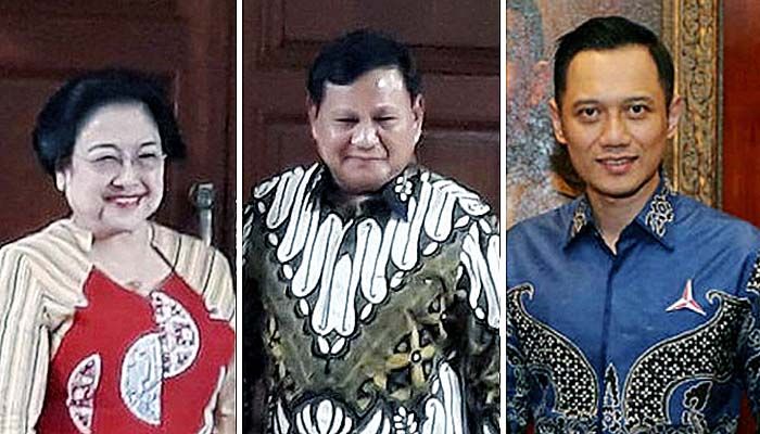 Demokrat Elektabilitasnya Tiga Besar Tertinggi Tiga Ketum Parpol Besar