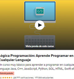 Lógica Programación: Aprende Programar en Cualquier Lenguaje - Udemy - OFERTU