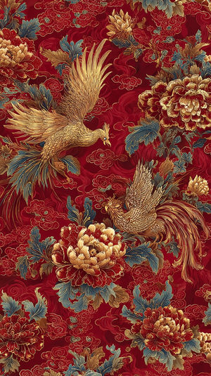 Golden Phoenix Floral Wallpaper - 4K Wallpaper for iPhone Background