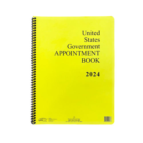 unicor-2024-weekly-appointment-book-yellow-ontimesupplies