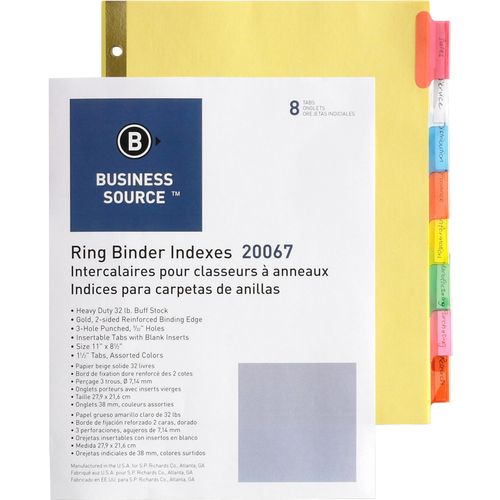 Reinforced Insertable Tab Indexes by Business Source BSN20067 ...