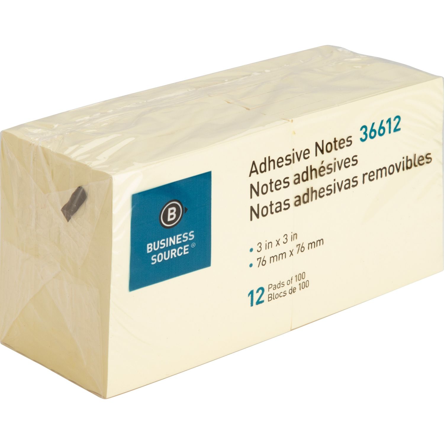 Yellow Repositionable Adhesive Notes by Business Source BSN36612 ...