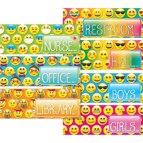 Emoji Design Decorative Hall Pass by Ashley ASH10697 | OnTimeSupplies.com