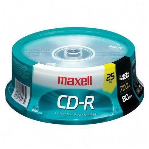CD Recordable Media - CD-R - 48x - 700 MB - 25 Pack Spindle by Maxell ...