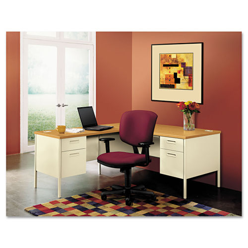 Look at Metro Classic Series Single Pedestal "L" Workstation Desk and ...