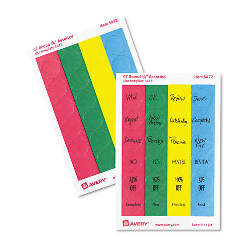 Printable Self-Adhesive Removable Color-Coding Labels by Avery ...