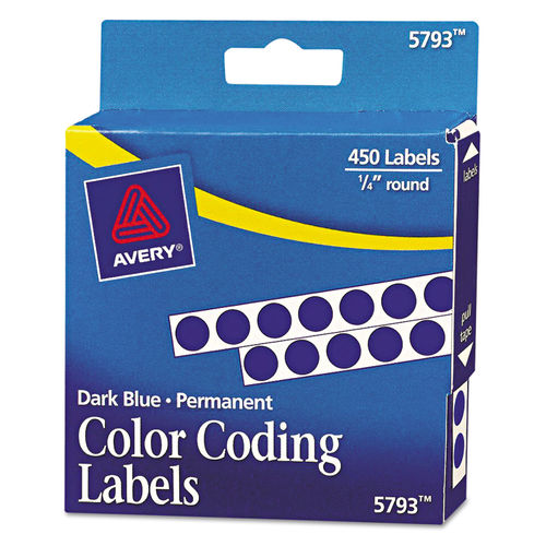 Handwrite-Only Permanent Self-Adhesive Round Color-Coding Labels in ...
