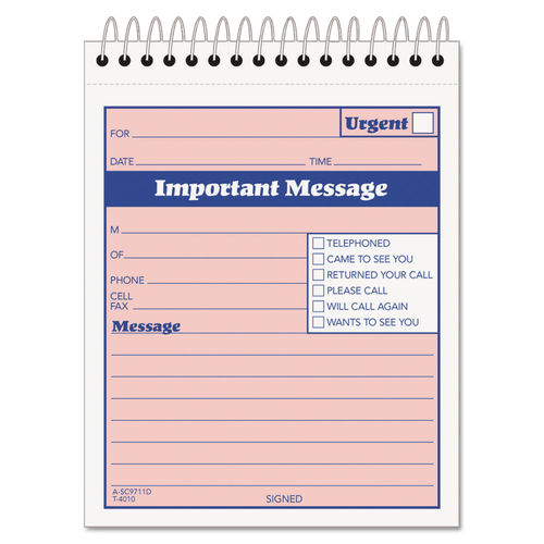 Telephone Message Book with Fax/Mobile Section by TOPS TOP4010 ...