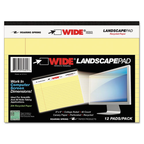 Shop for WIDE® Landscape Format Writing Pad and other Paper Pads/Note ...