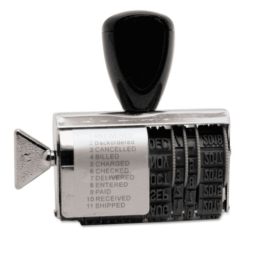 Rubber 11-Message Dial-A-Phrase Date Stamp by Trodat® USST2754 ...