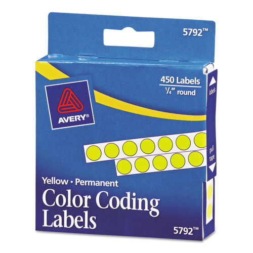 Handwrite-Only Permanent Self-Adhesive Round Color-Coding Labels in ...