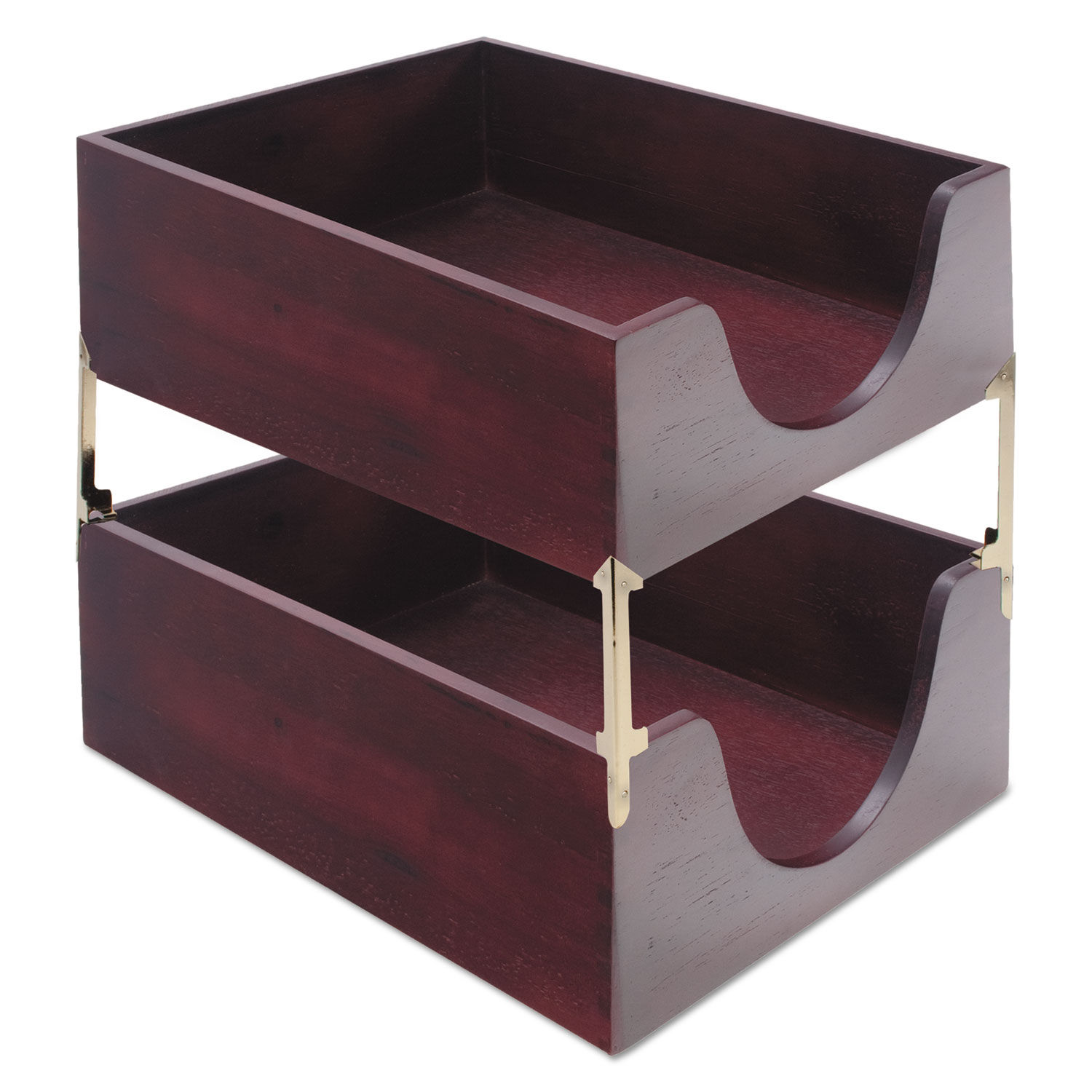 Double-Deep Hardwood Stackable Desk Trays by Carver™ CVR08223 ...
