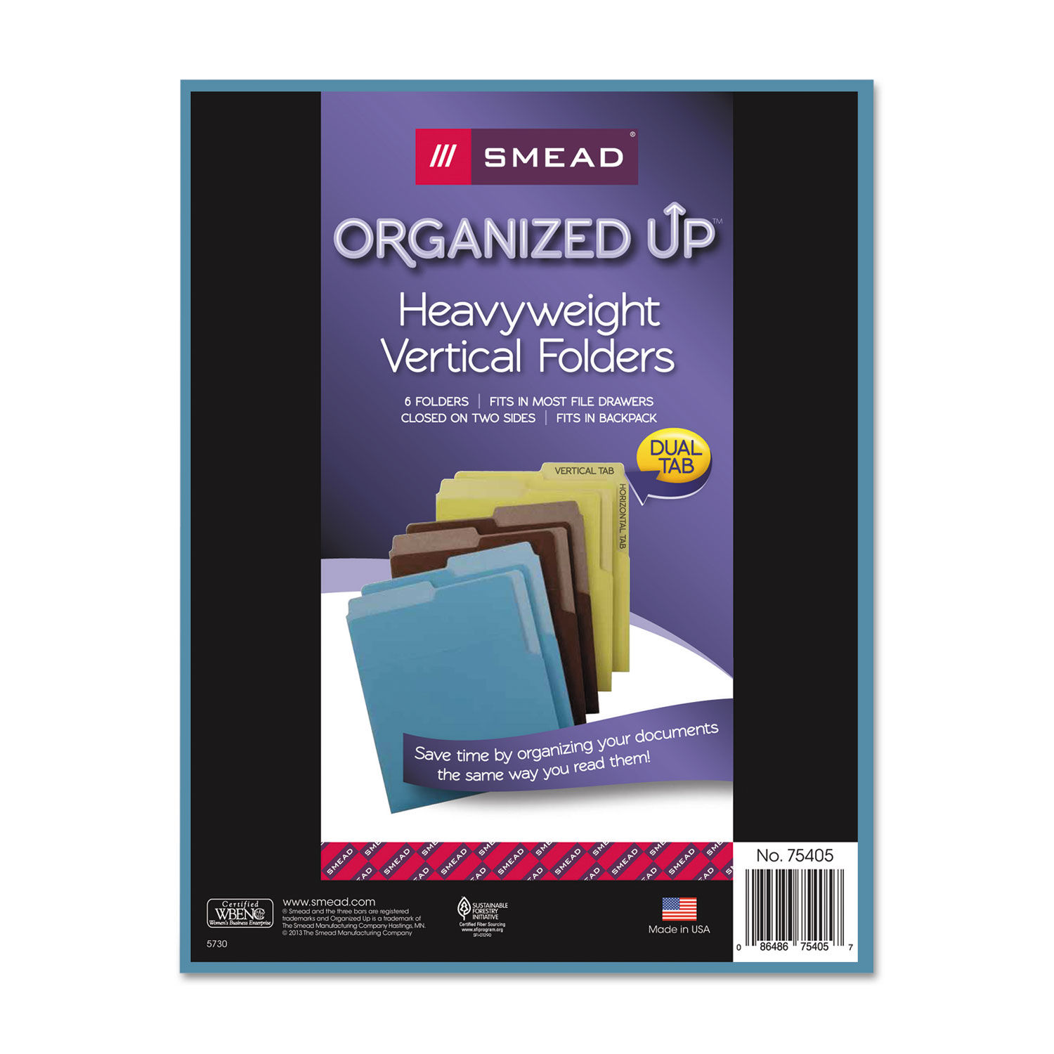 Organized Up Heavyweight Vertical File Folders by Smead® SMD75405 ...