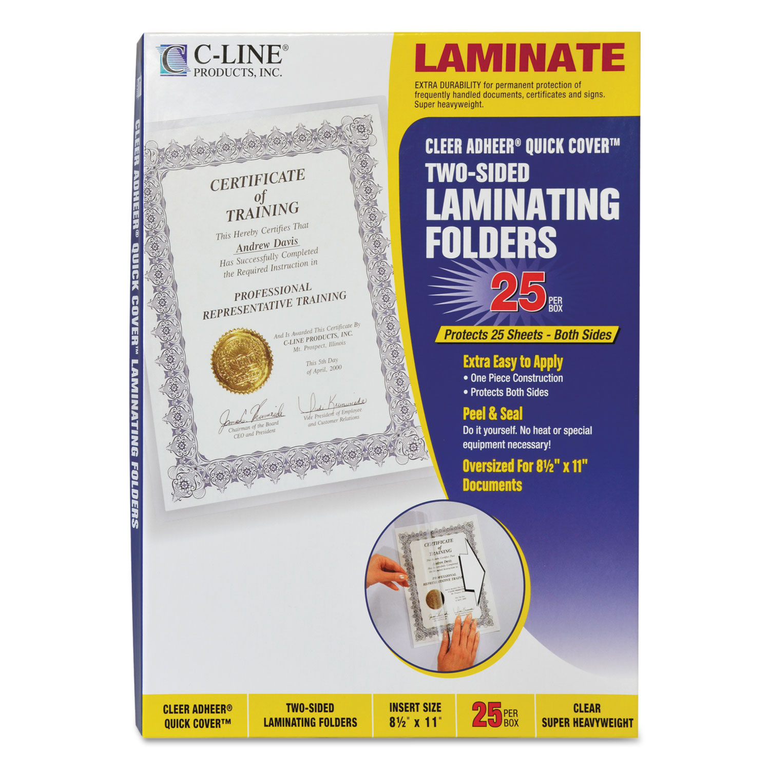 Quick Cover Laminating Pockets by C-Line® CLI65187 | OnTimeSupplies.com