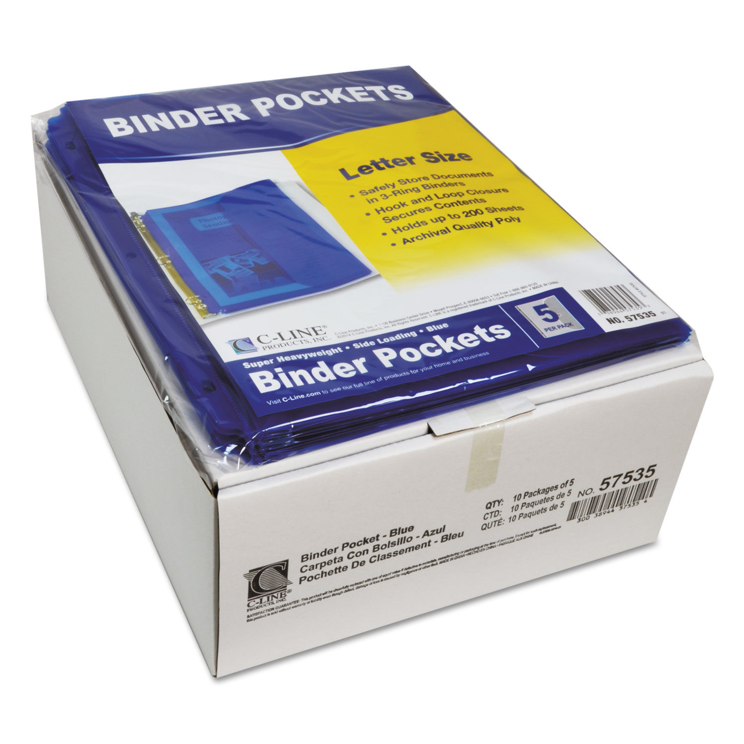 Poly Binder Pockets by C-Line® CLI57535 | OnTimeSupplies.com