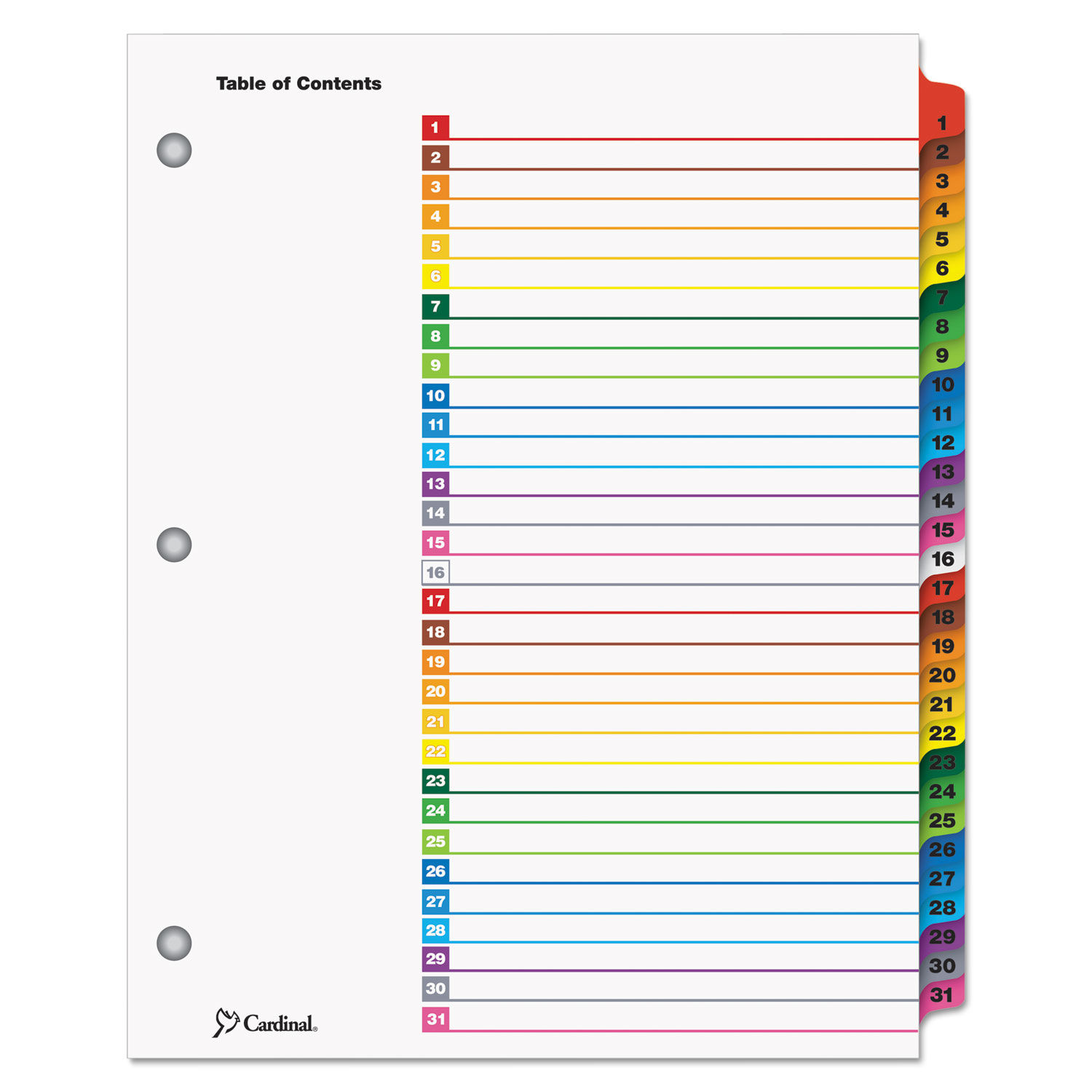 Binder Dividers Template