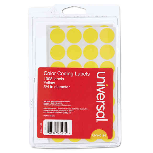 Self-Adhesive Removable Color-Coding Labels by Universal® UNV40114 ...