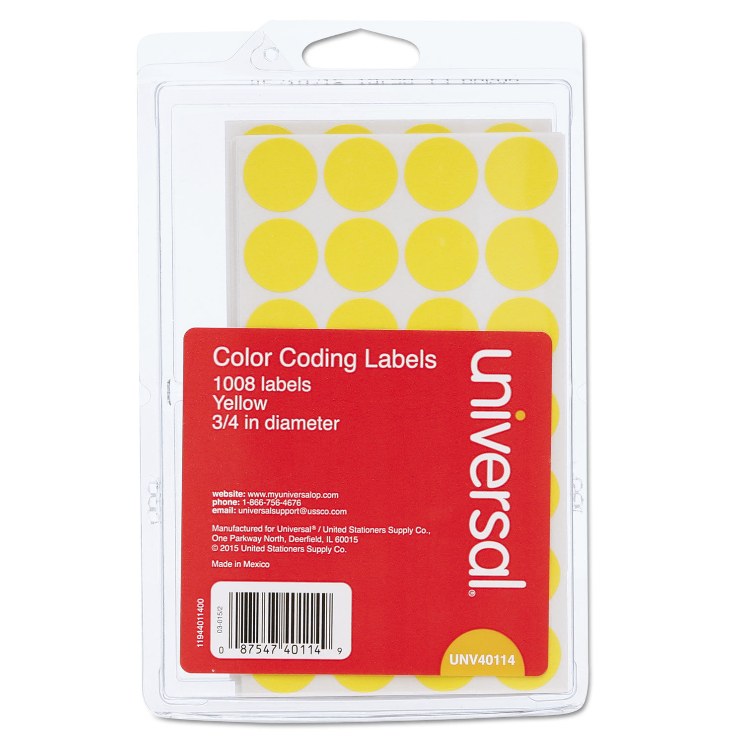 Self-Adhesive Removable Color-Coding Labels by Universal® UNV40114 ...