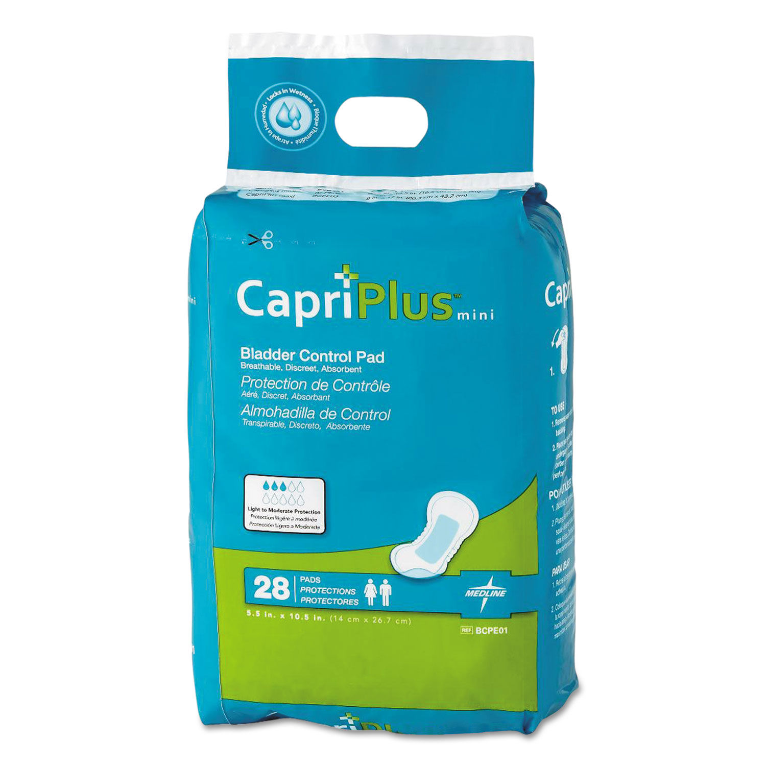Capri Plus Bladder Control Pads by Medline MIIBCPE01CT | OnTimeSupplies.com
