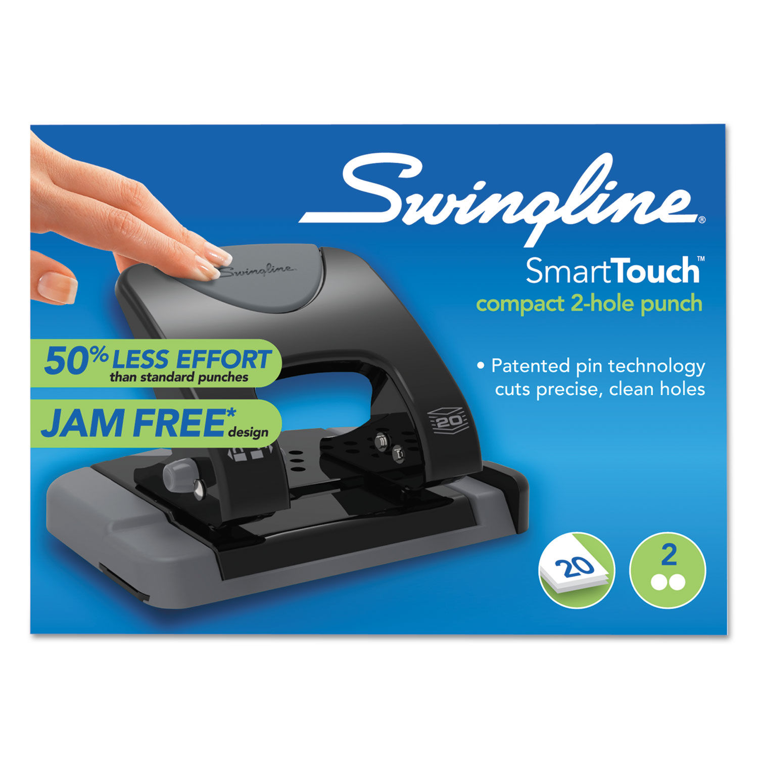 20-Sheet SmartTouch Two-Hole Punch by Swingline® SWI74135 ...