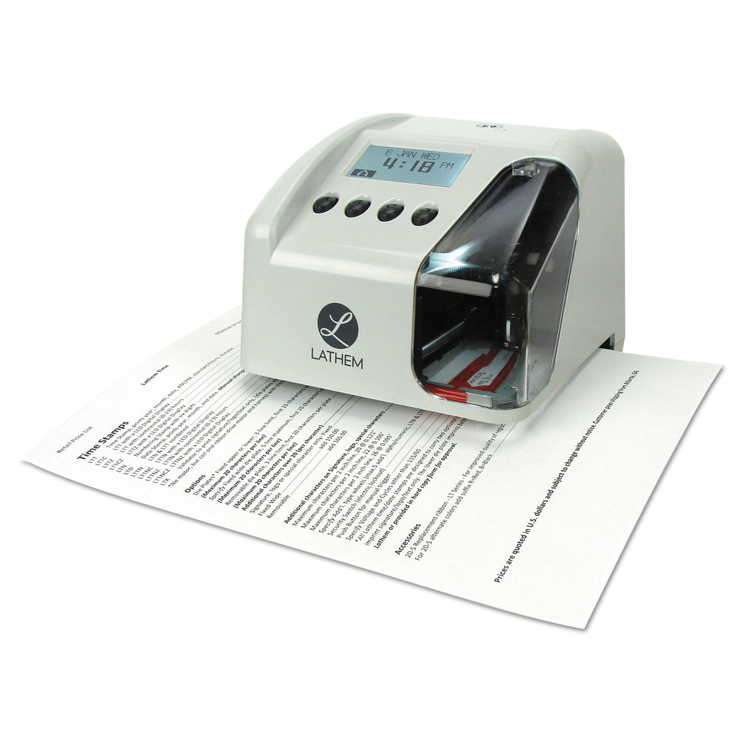 LT5000 Electronic Time and Date Stamp by Lathem® Time LTHLT5000 ...