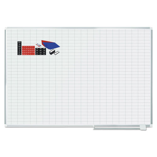 Gridded Magnetic Steel Dry Erase Project Planning Board by MasterVision ...