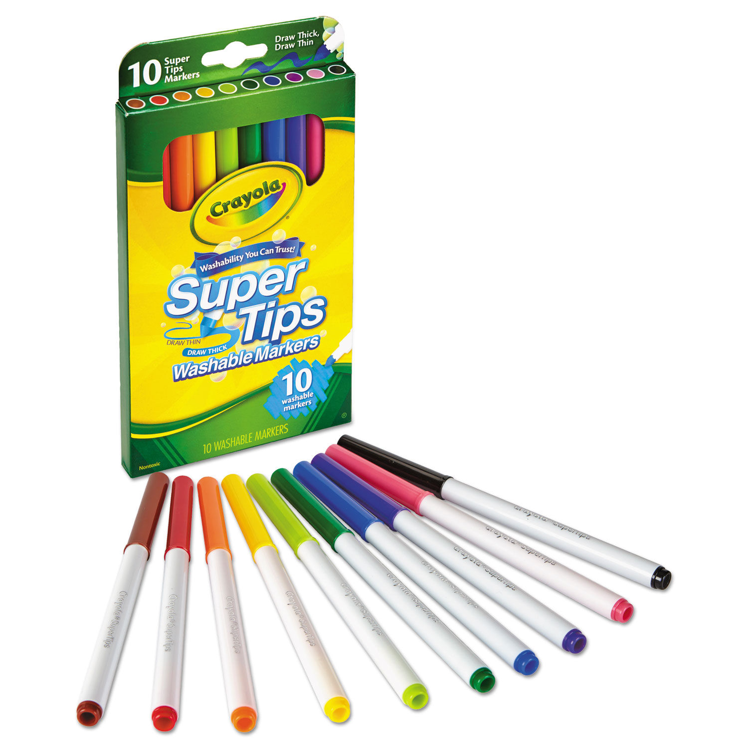 Washable Super Tips Markers by Crayola® CYO588610 | OnTimeSupplies.com