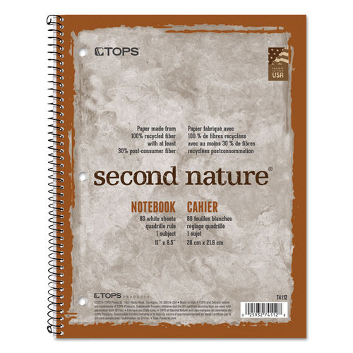 Second Nature Single Subject Wirebound Notebooks by TOPS TOP74112 ...