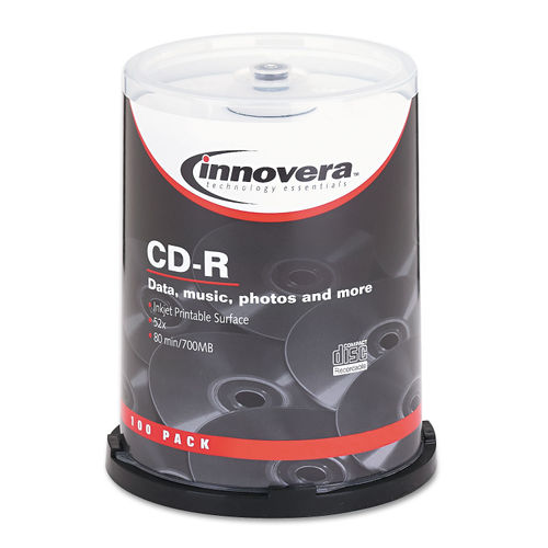 CD-R Inkjet Printable Recordable Disc by Innovera® IVR77815 ...
