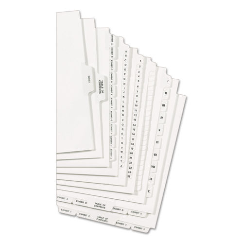 Discover Preprinted Legal Exhibit Index Tab Dividers with Black and ...