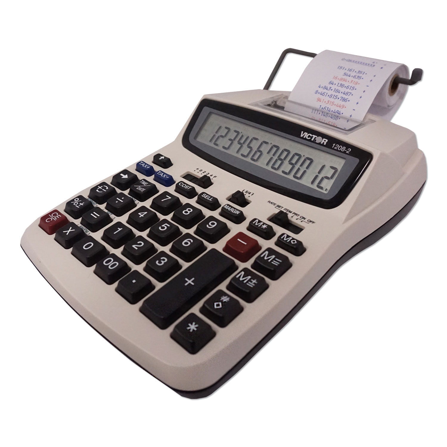 1208-2 Two-Color Compact Printing Calculator by Victor® VCT12082 ...