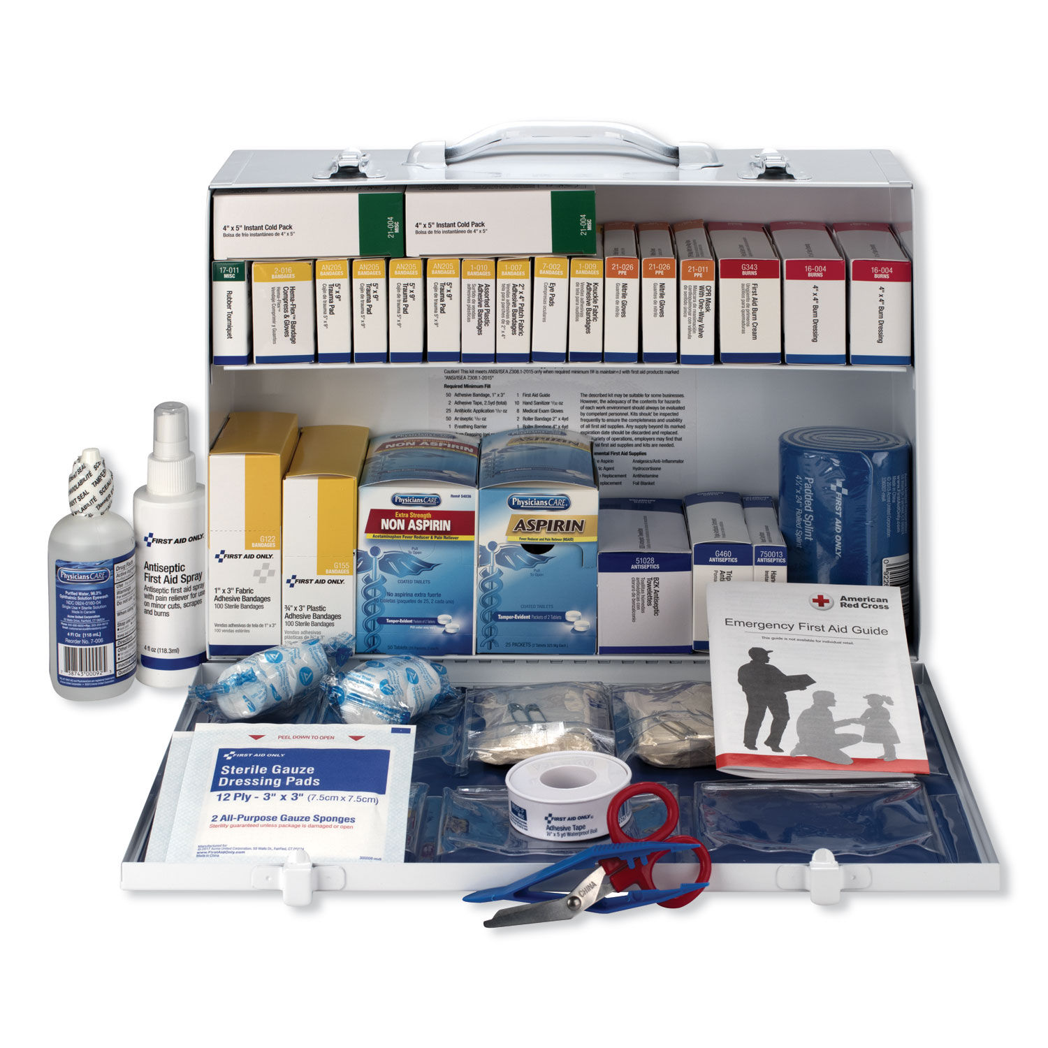 ANSI 2015 Class B+ Type I and II Industrial First Aid Kit for 75 People ...