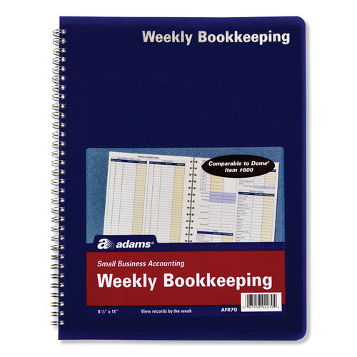 Weekly Bookkeeping Record Book by Adams® ABFAFR70 | OnTimeSupplies.com